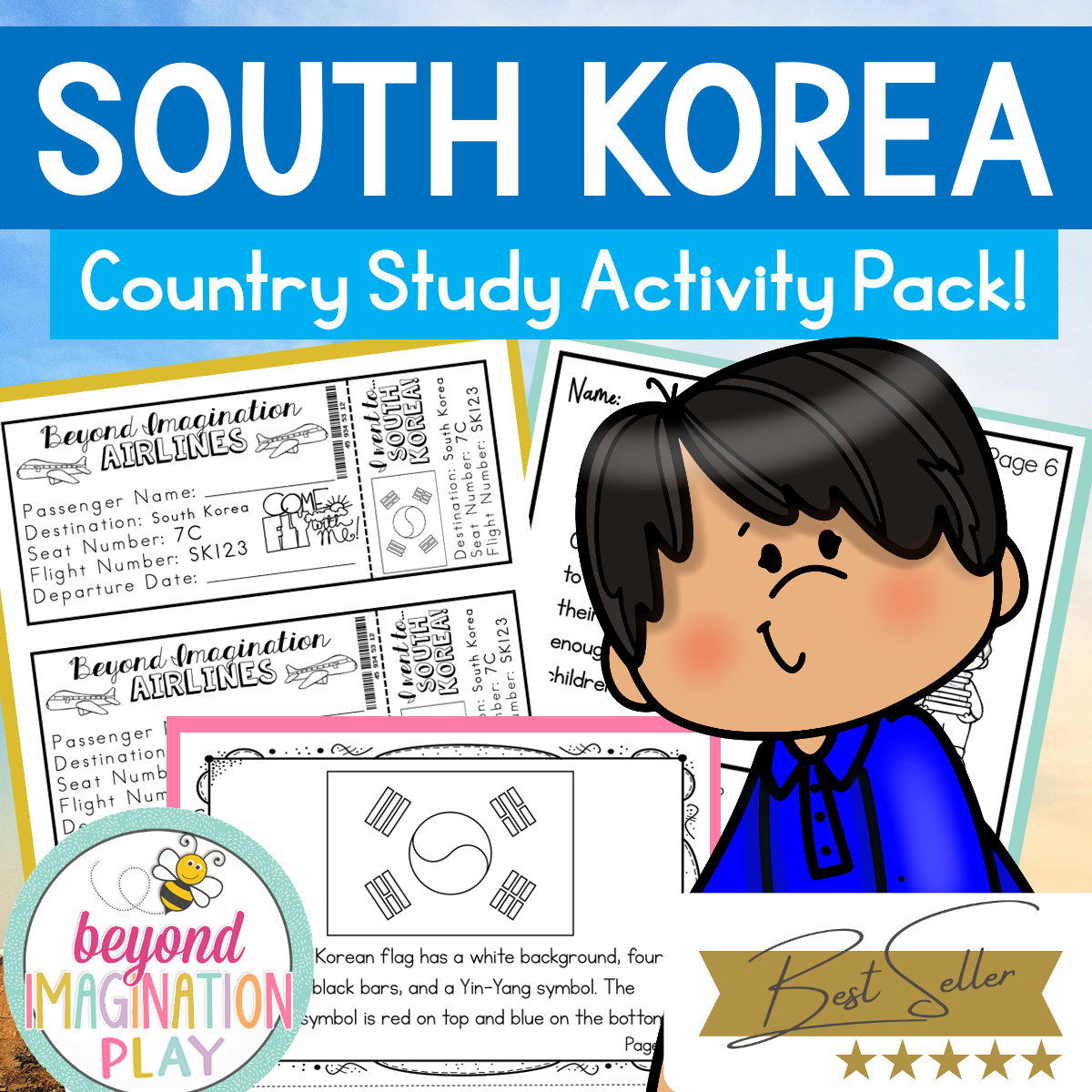 South Korea Country Study: Fun Facts, Play Pretend Boarding Passes and ...