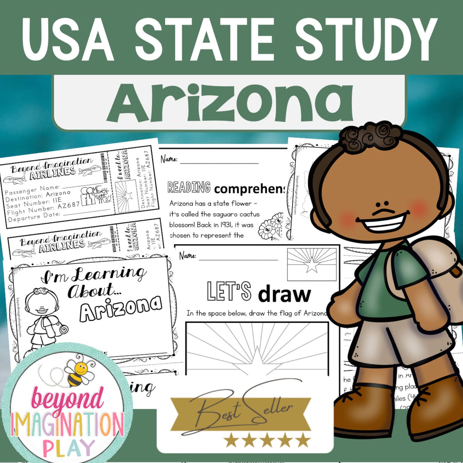 50 States Project | Arizona Facts Activities Worksheets Reading ...