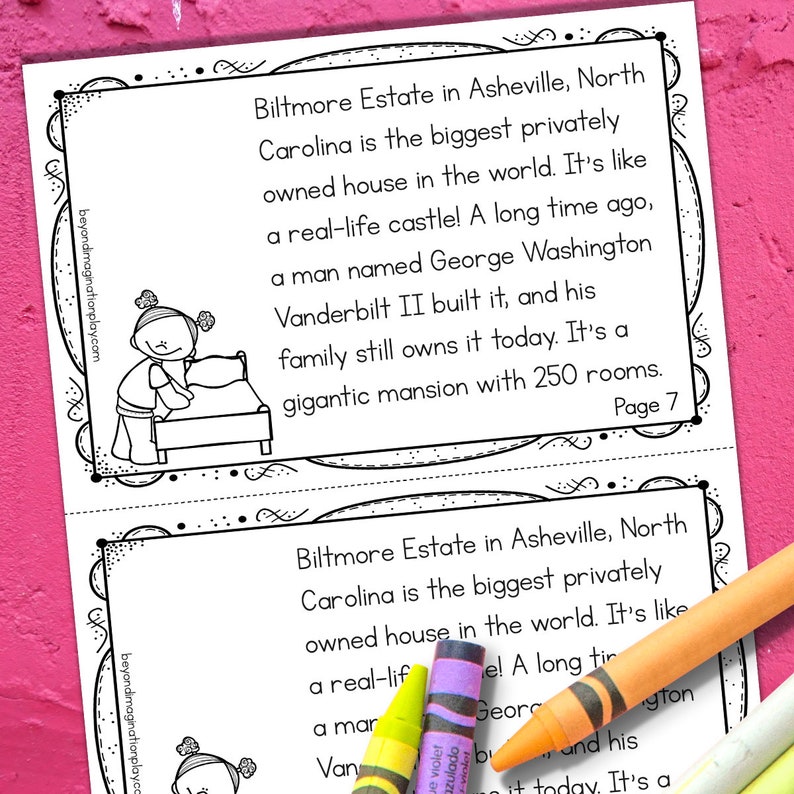 50 States Project | North Carolina Facts Activities Worksheets Reading ...