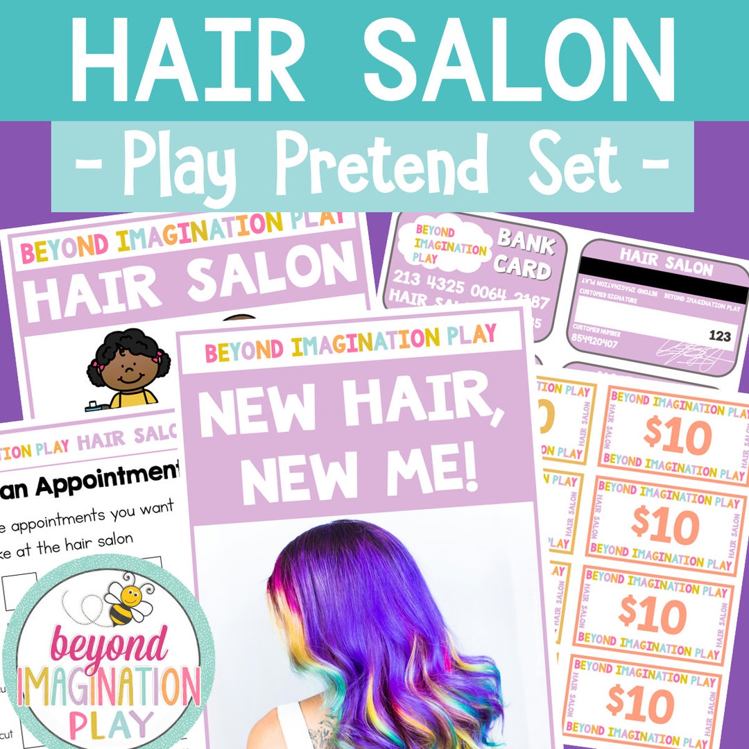 Hair Salon Play Pretend Printables | Instant Digital Download ...