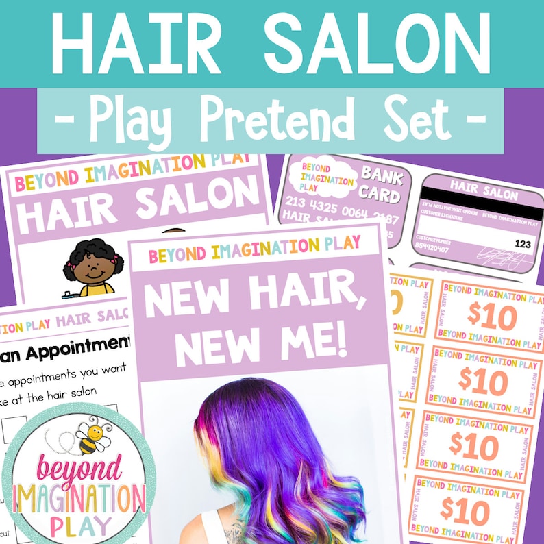 Hair Salon Play Pretend Printables | Instant Digital Download ...