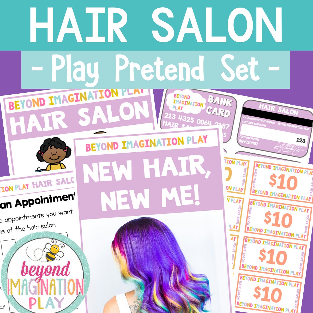 Hair Salon Play Pretend Printables | Instant Digital Download ...