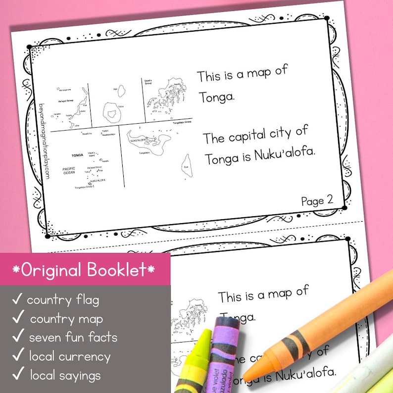 Tonga Country Study Worksheets | Printable Geography Fun Activities for ...