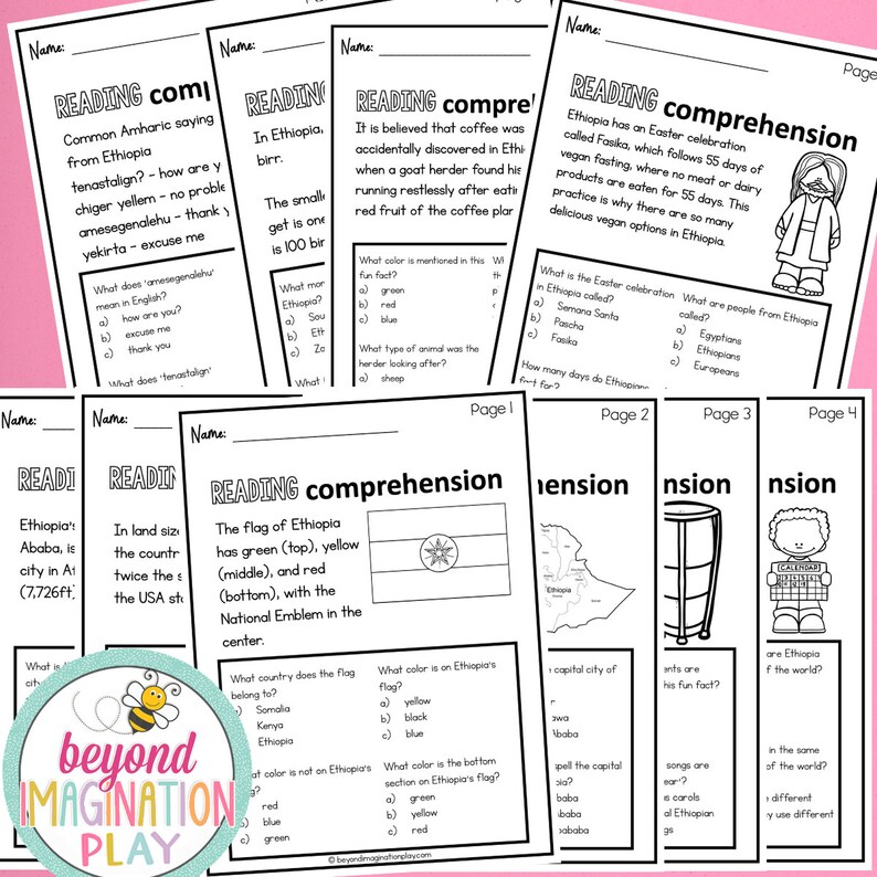 DELUXE Ethiopia Country Study *BEST SELLER* Comprehension, Activities ...