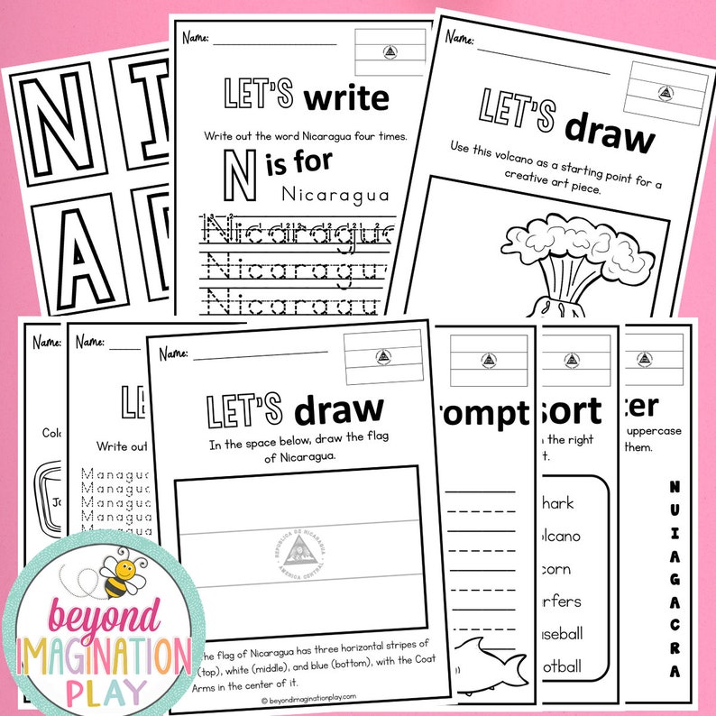Nicaragua Country Study | Instant Digital Download | Printable Activity ...