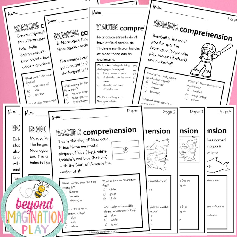 Nicaragua Country Study | Instant Digital Download | Printable Activity ...
