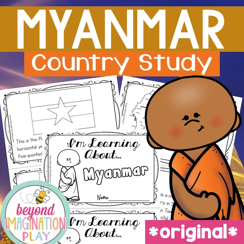 Myanmar Country Study Worksheets | Printable Geography Fun Activities ...