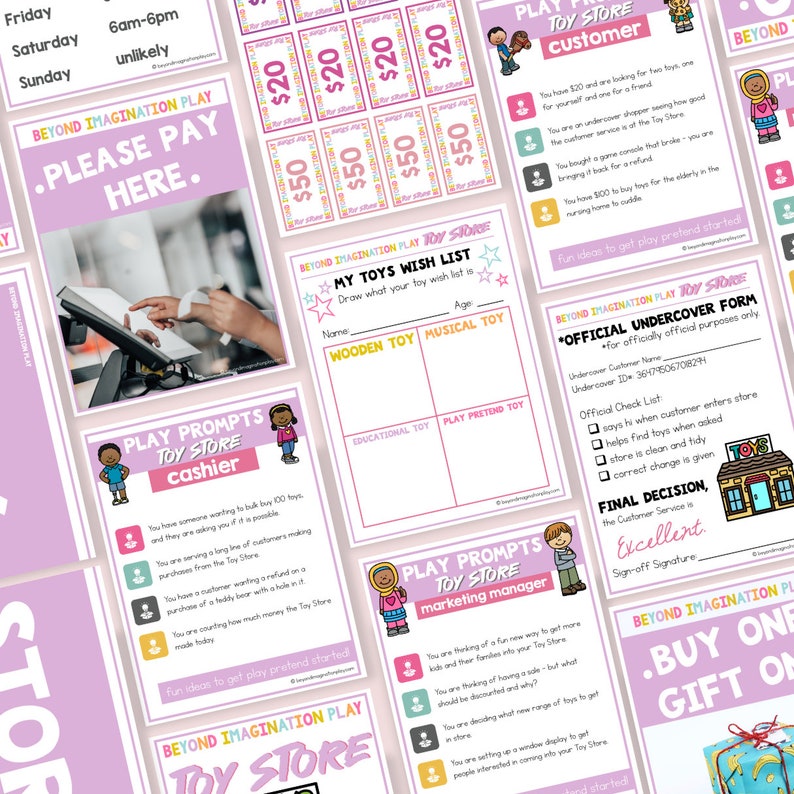 Toy Store Play Pretend Printables Instant Digital Download Dramatic ...