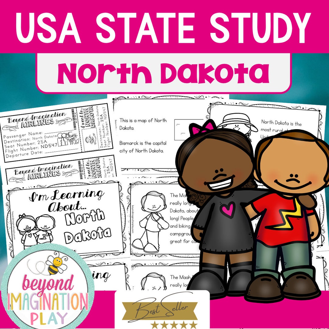 50 States Project | North Dakota Facts Activities Worksheets Reading ...