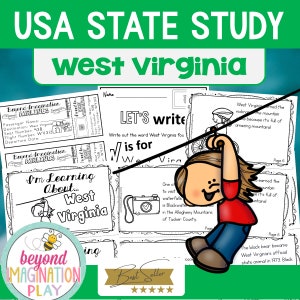 50 States Project | West Virginia Facts Activities Worksheets Reading ...