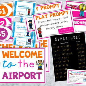 Airport Play Pretend Printables - Etsy