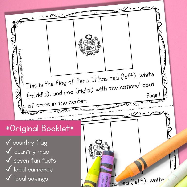 Peru Country Study Worksheets | Printable Geography Fun Activities for ...