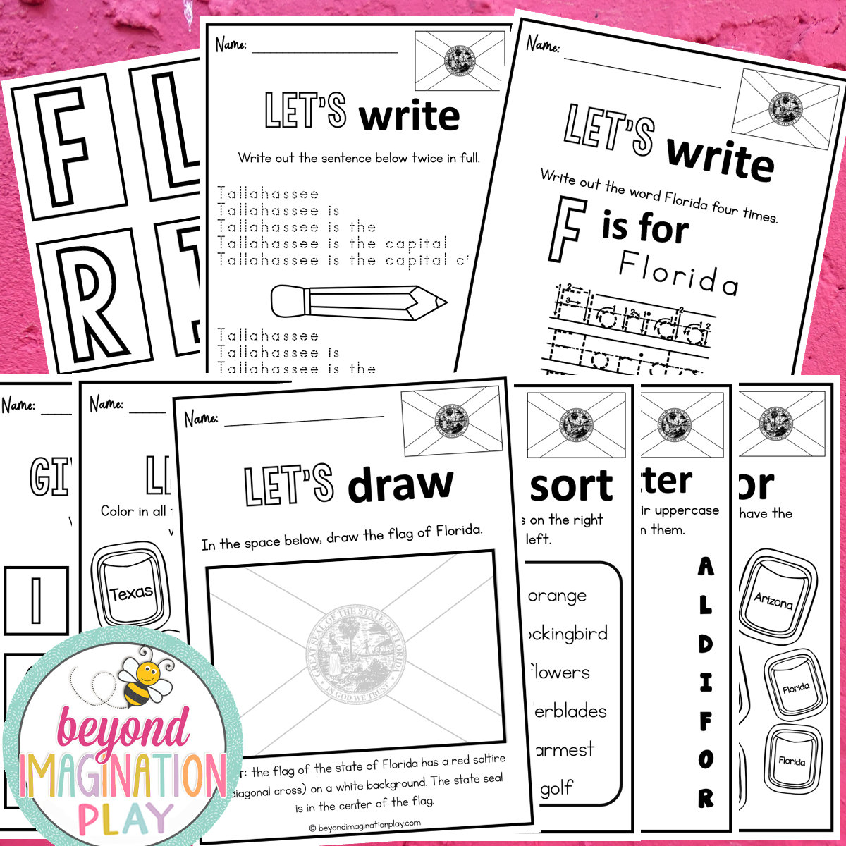 50 States Project | Florida Facts Activities Worksheets Reading ...
