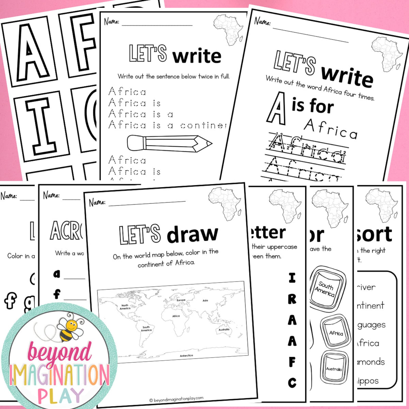 Africa Continent Study Instant Digital Download Printable Activity for ...