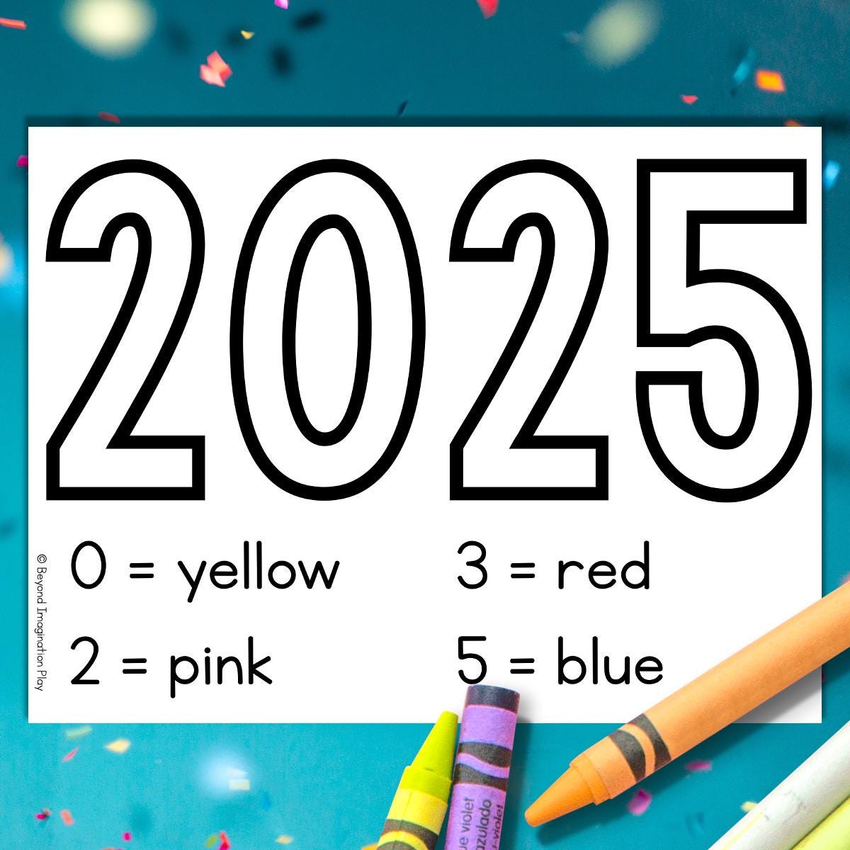 New Year's Activities 2025 Color by Number Art Printable Instant ...
