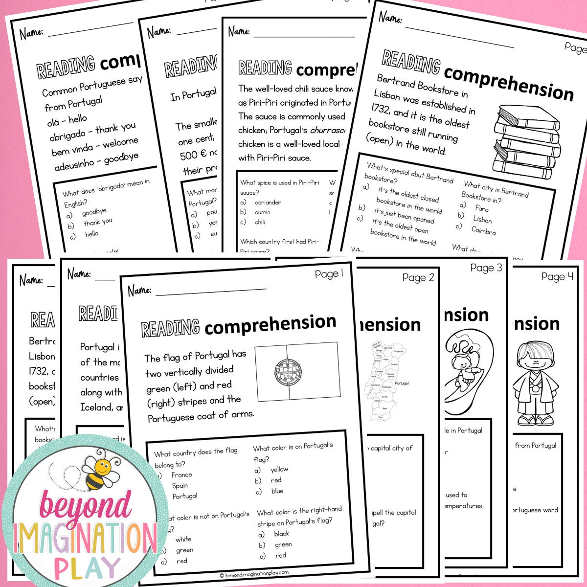 Portugal Country Study | Instant Digital Download | Printable Activity ...