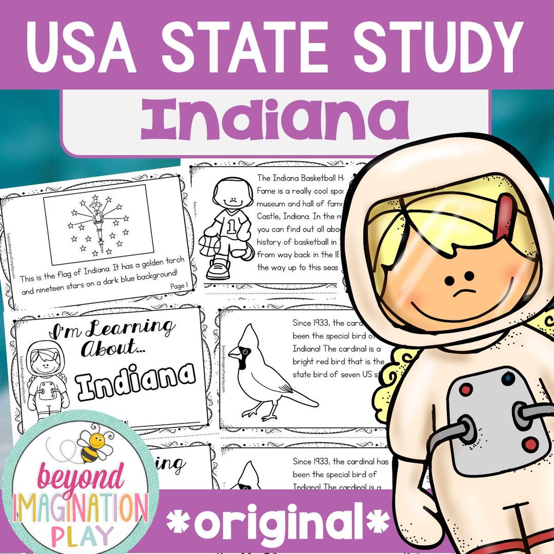 Indiana State Study Worksheets | 50 States Activities for Kids ...