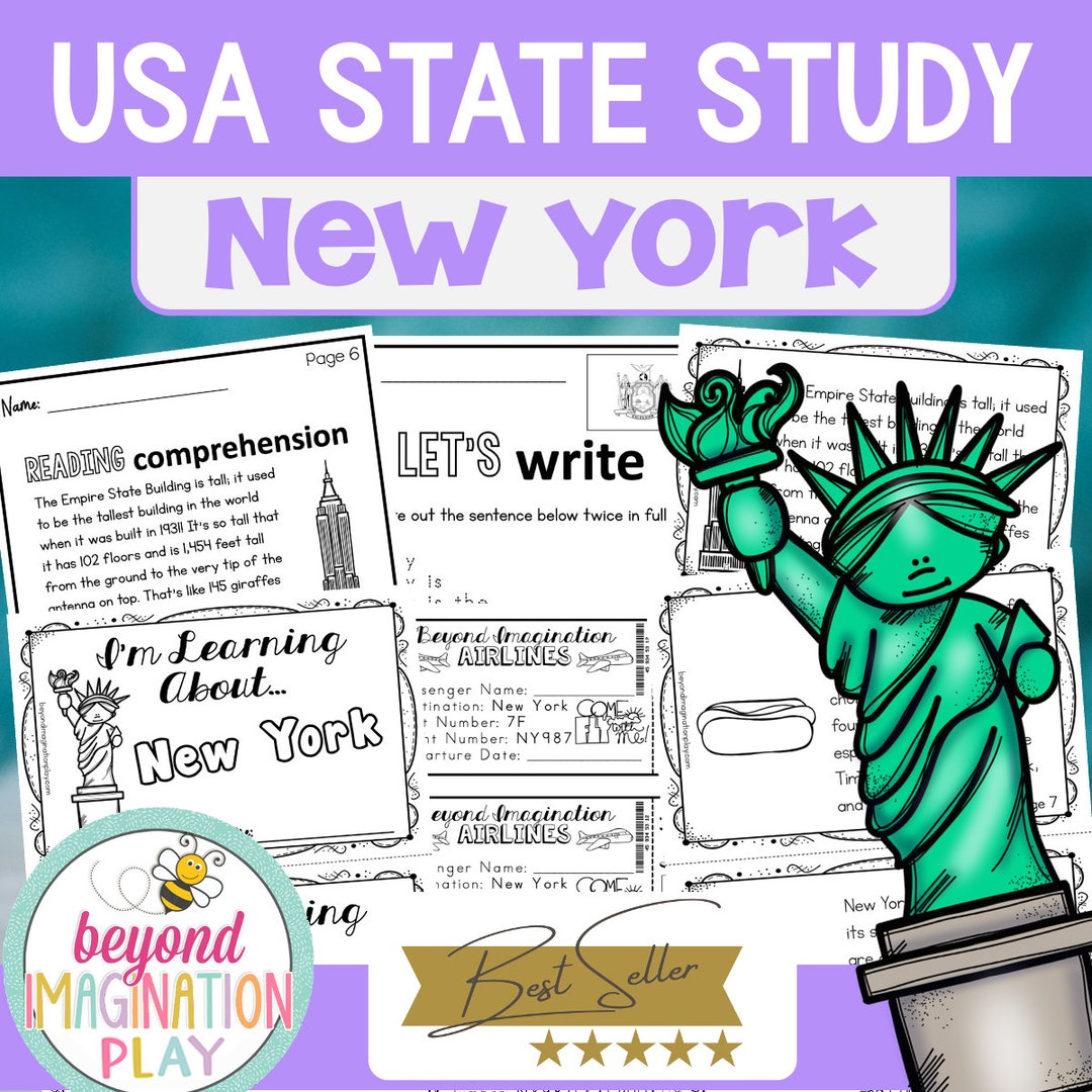 50 States Project | New York Facts Activities Worksheets Reading ...