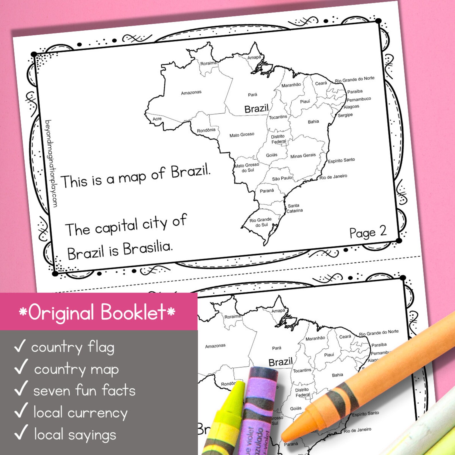 ORIGINAL Brazil Country Study | Instant Digital Download | Printable ...