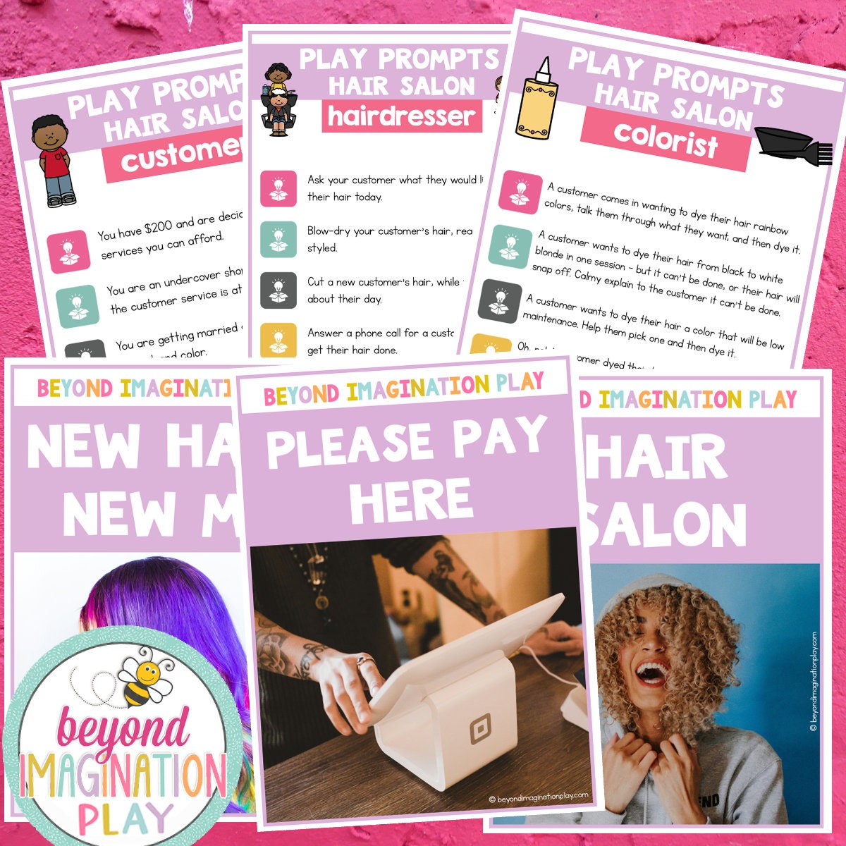 Hair Salon Play Pretend Printables | Instant Digital Download ...