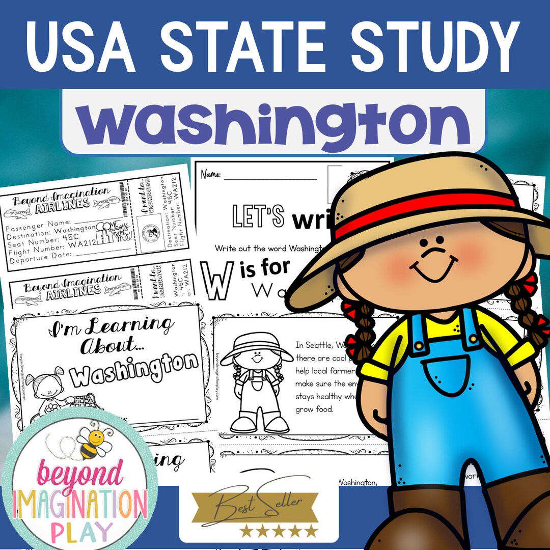 50 States Project | Washington Facts Activities Worksheets Reading ...
