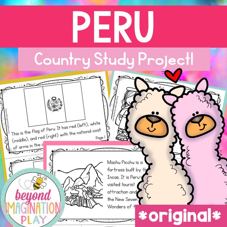Peru Country Study Worksheets | Printable Geography Fun Activities for ...