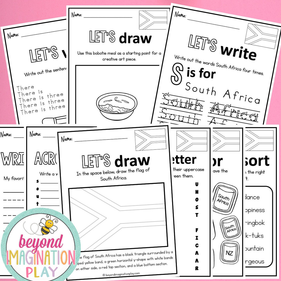 South Africa Country Study *BEST SELLER* Comprehension, Activities Play ...