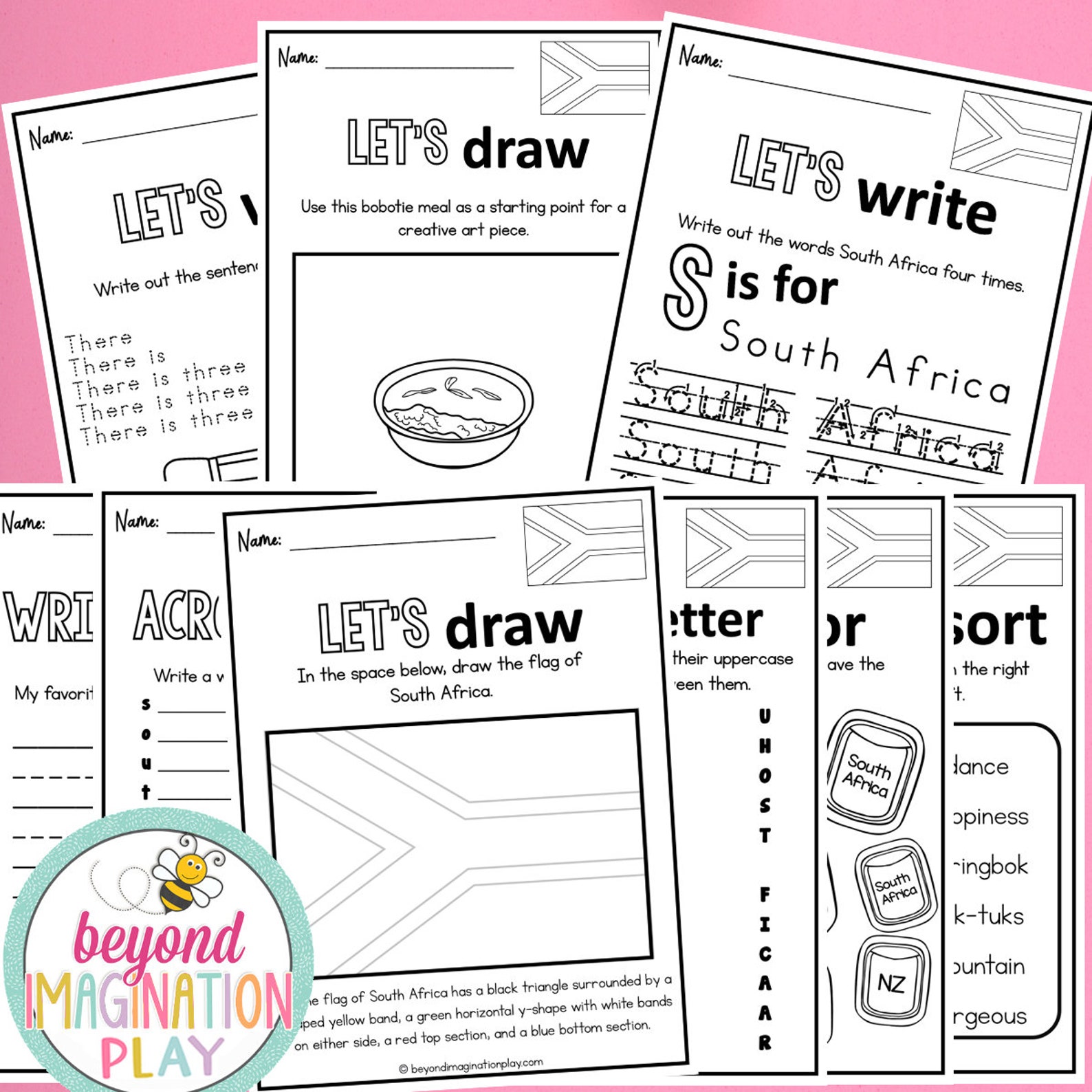 South Africa Country Study *BEST SELLER* Comprehension, Activities Play ...