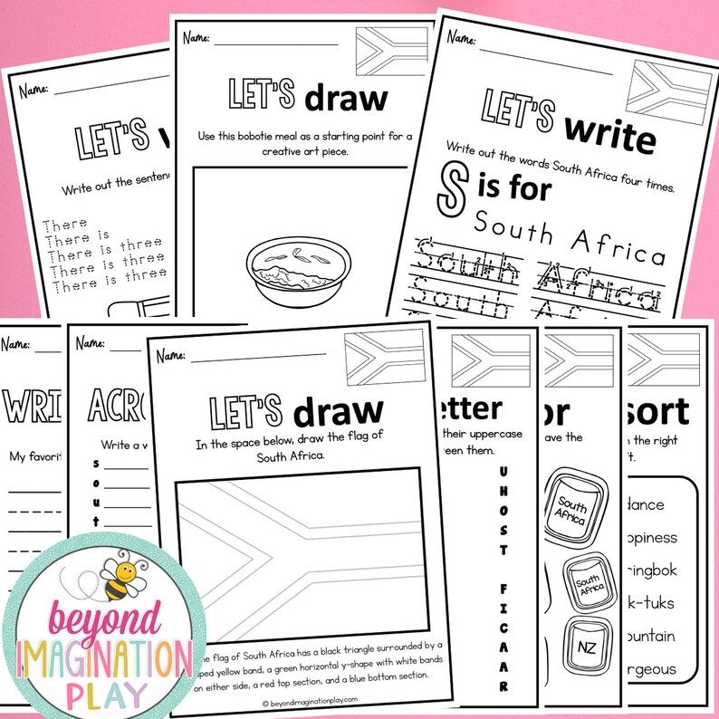 South Africa Country Study *BEST SELLER* Comprehension, Activities Play ...