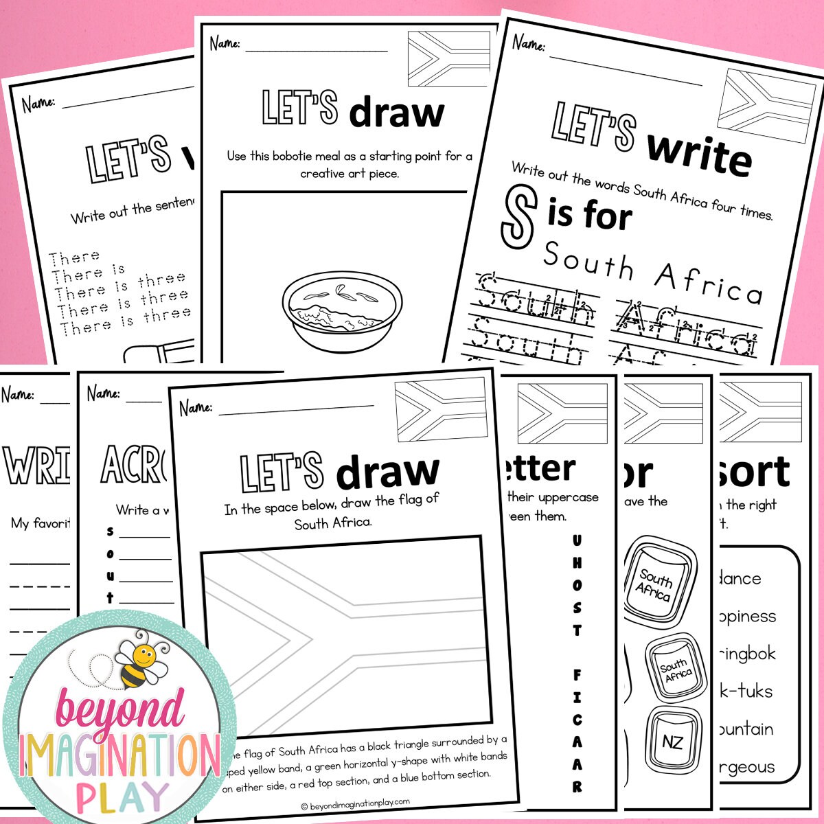 South Africa Country Study *BEST SELLER* Comprehension, Activities Play ...