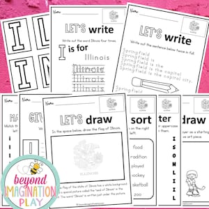 50 States Project Illinois Facts Activities Worksheets Reading ...