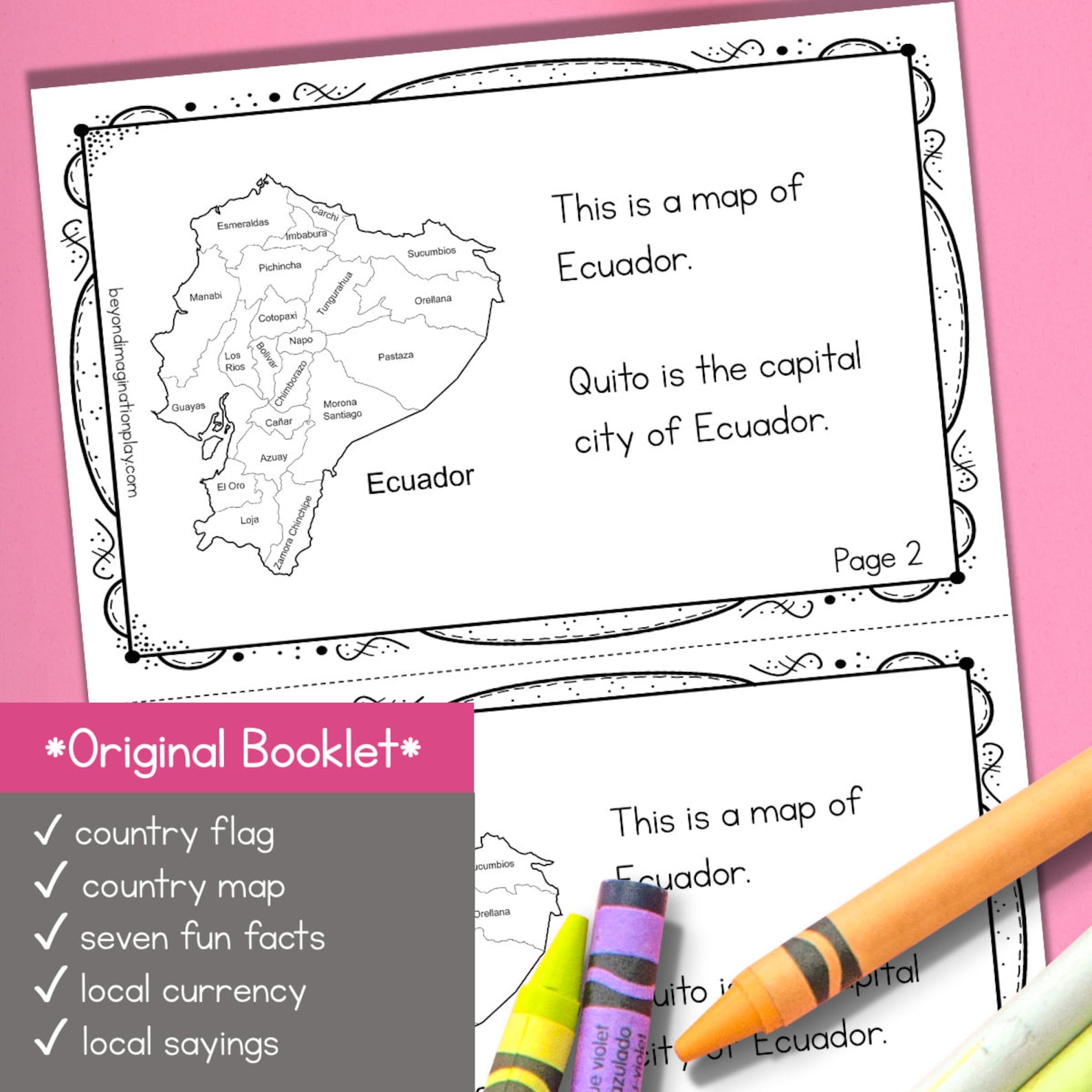 Ecuador Country Study | Instant Digital Download | Printable Activity ...