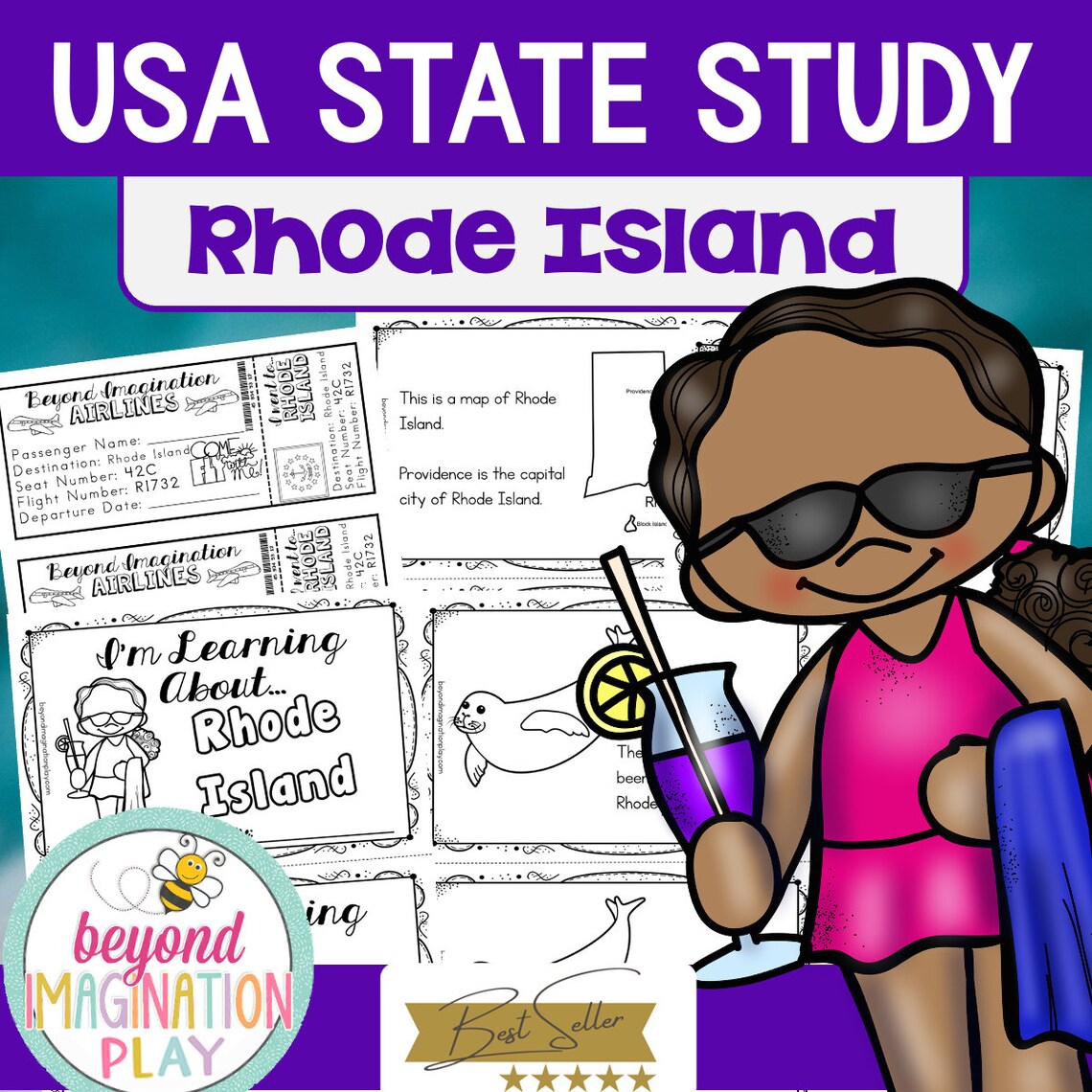 50 States Project | Rhode Island Facts Activities Worksheets Reading ...