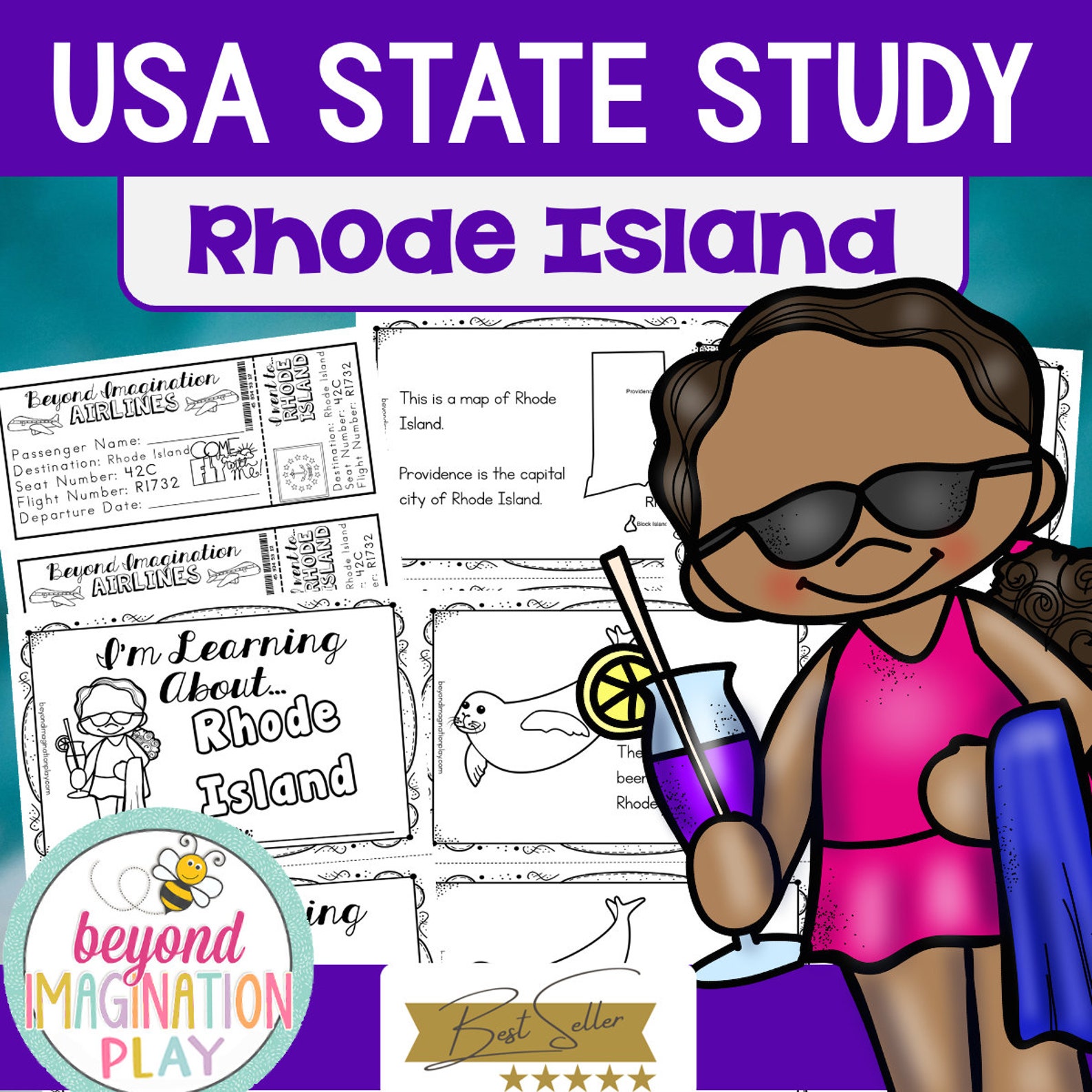 50 States Project | Rhode Island Facts Activities Worksheets Reading ...