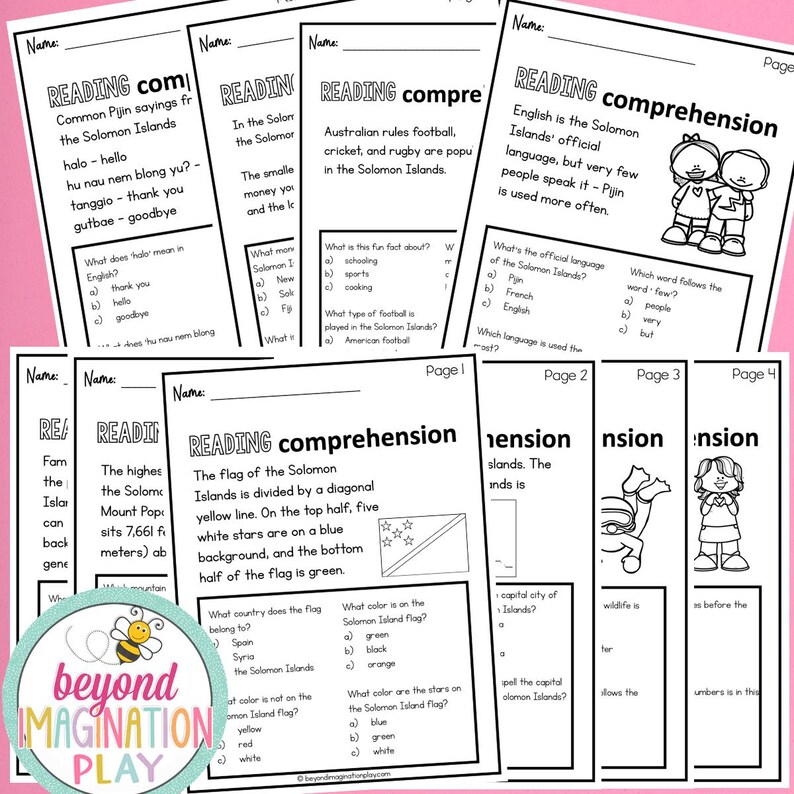 The Solomon Islands Country Study Worksheets | Printable Geography Fun ...
