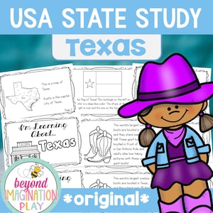 Texas State Study Worksheets | 50 States Activities for Kids ...