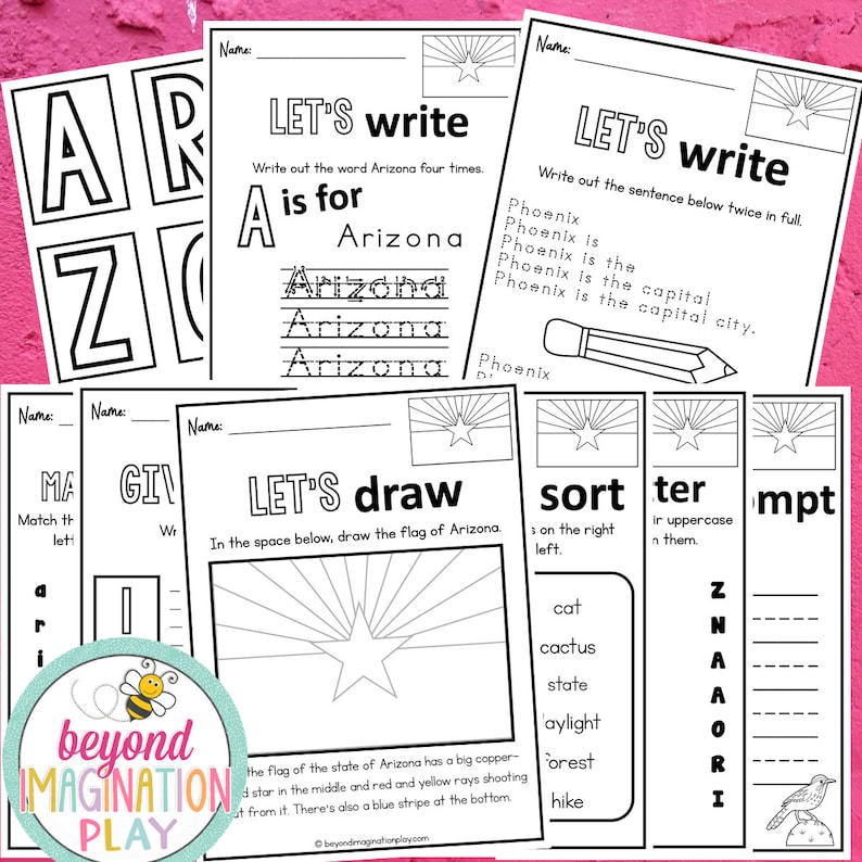 50 States Project | Arizona Facts Activities Worksheets Reading ...