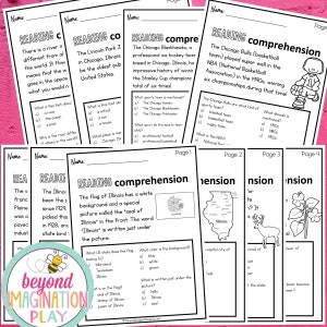 50 States Project Illinois Facts Activities Worksheets Reading ...