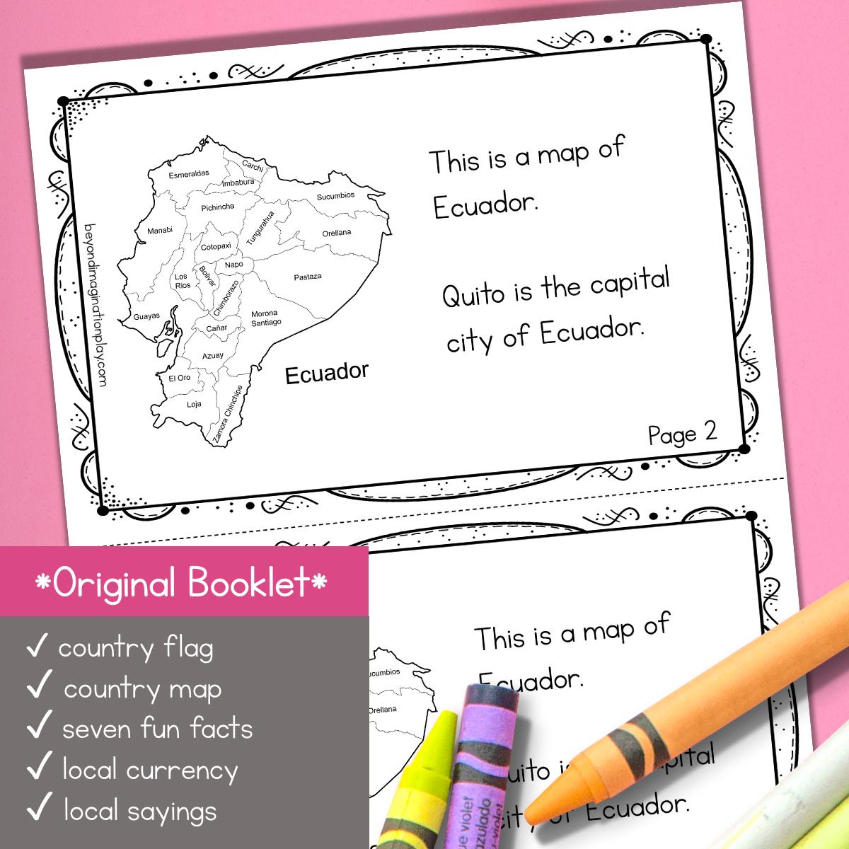 Ecuador Country Study Worksheets | Printable Geography Fun Activities ...