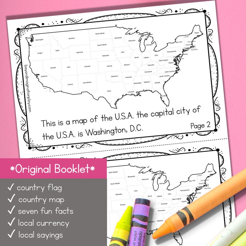The USA Country Study | Instant Digital Download | Printable Activity ...