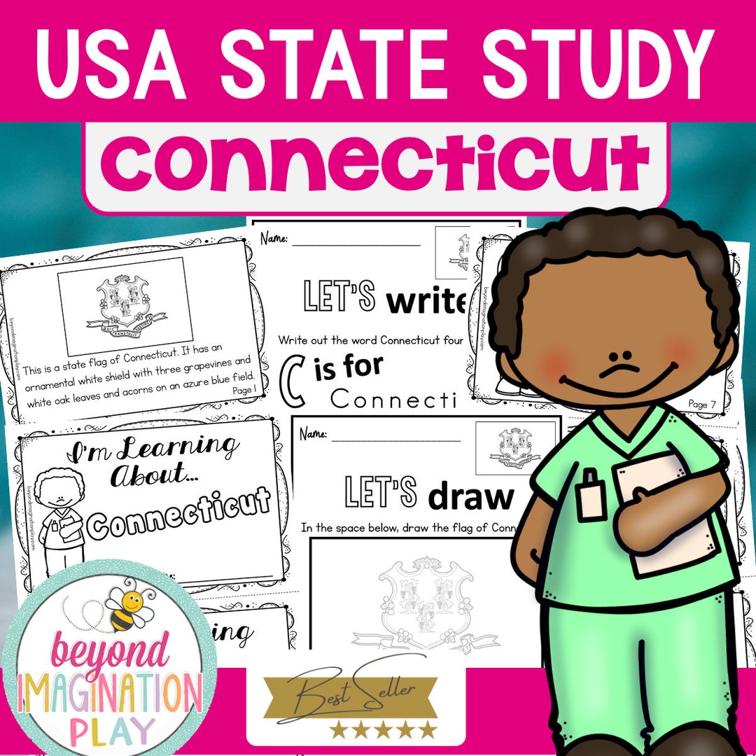 50 States Project | Connecticut Facts Activities Worksheets Reading ...