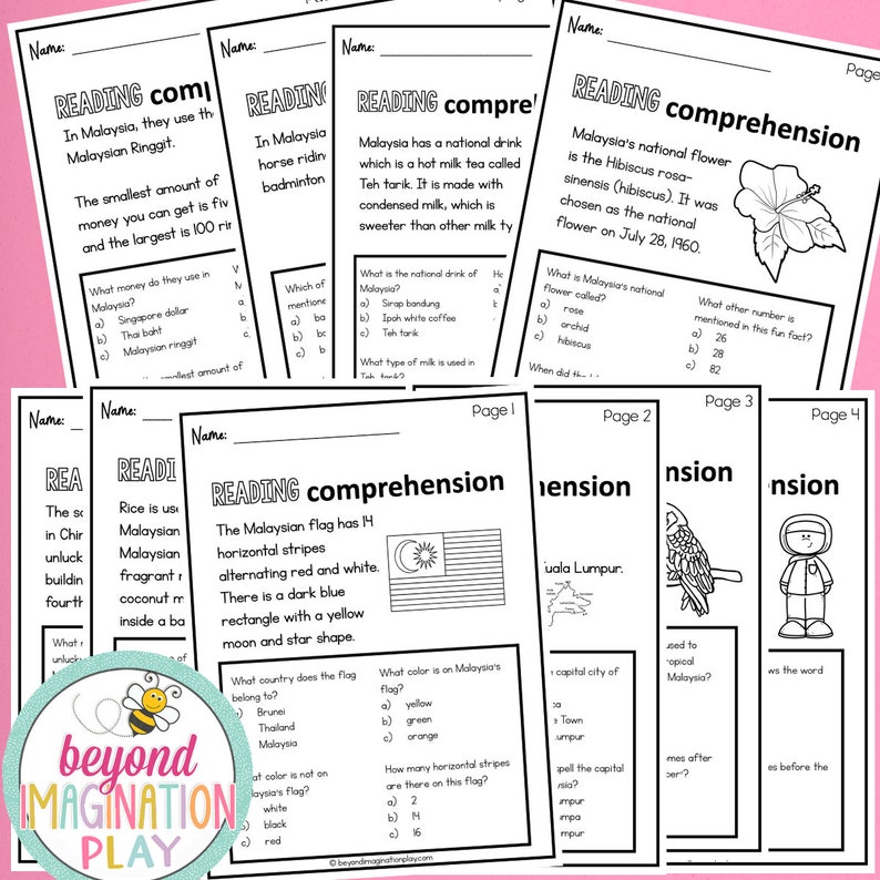 DELUXE Malaysia Country Study *BEST SELLER* Comprehension, Activities ...