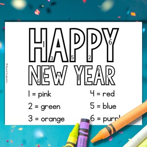 New Year's Activities 2025 | Color by Number | Art | Printable ...