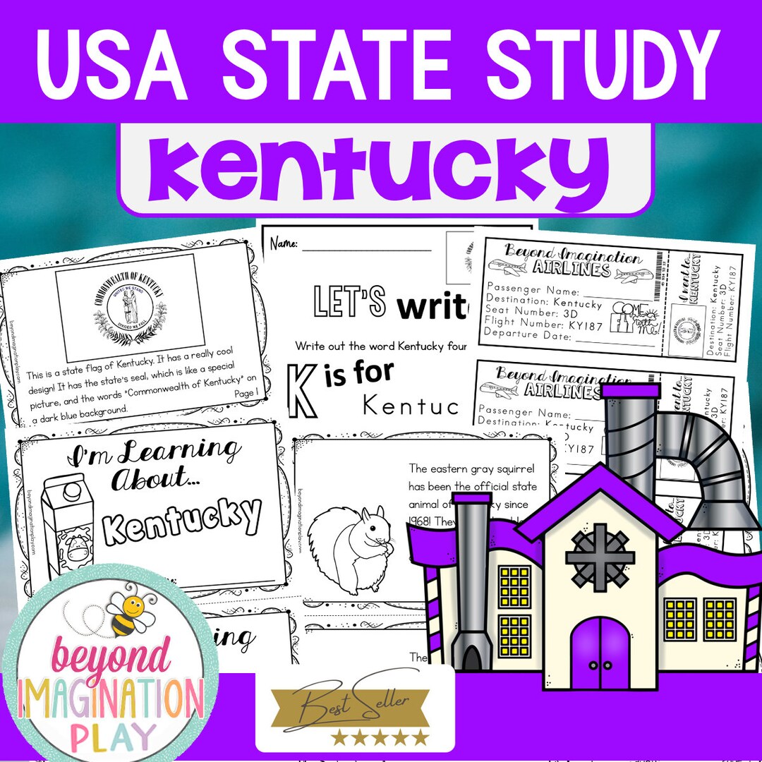 50 States Project | Kentucky Facts Activities Worksheets Reading ...