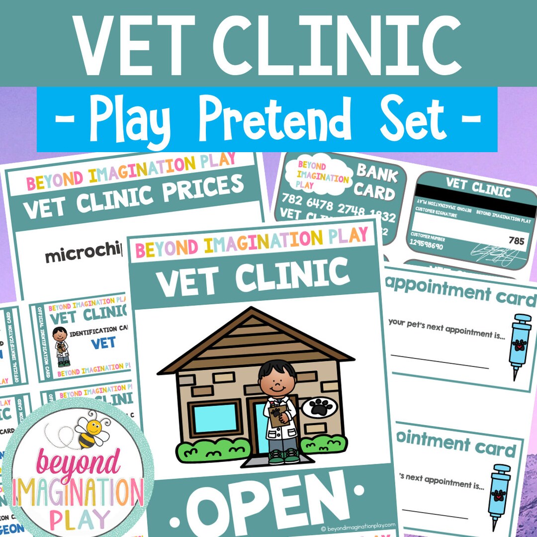 Vet Clinic Play Pretend Printables | Instant Digital Download ...