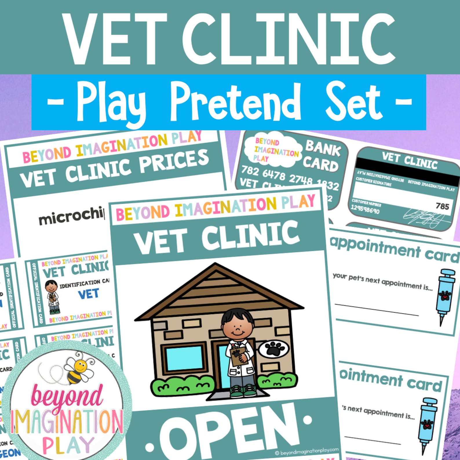 Vet Clinic Play Pretend Printables | Instant Digital Download ...