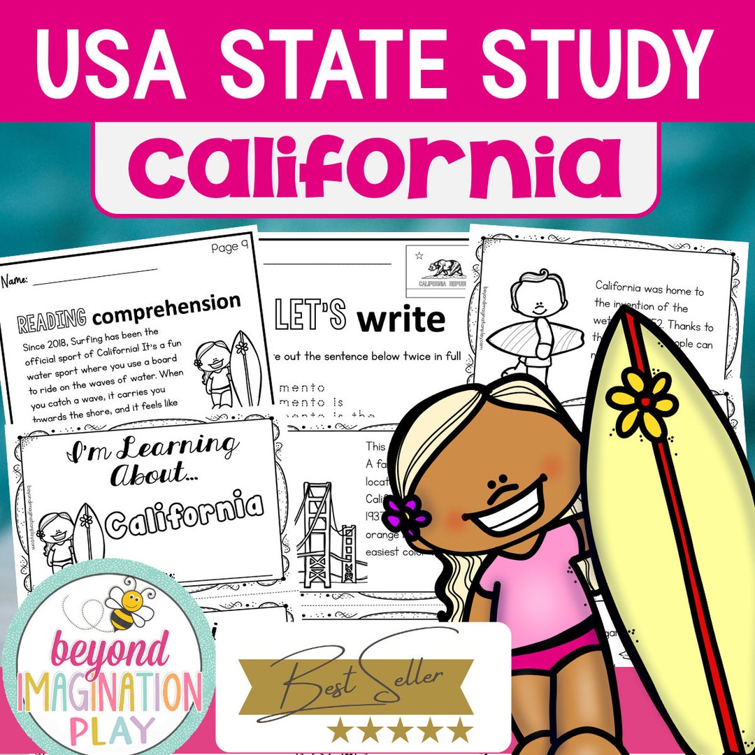 50 States Project | California Facts Activities Worksheets Reading ...
