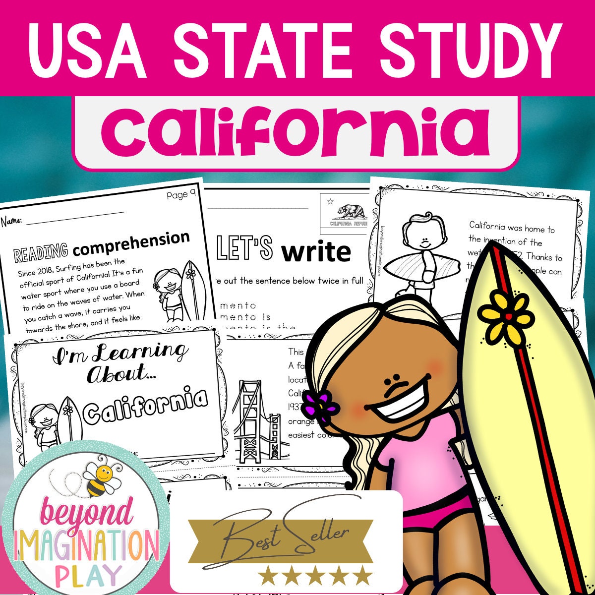 50 States Project | California Facts Activities Worksheets Reading ...