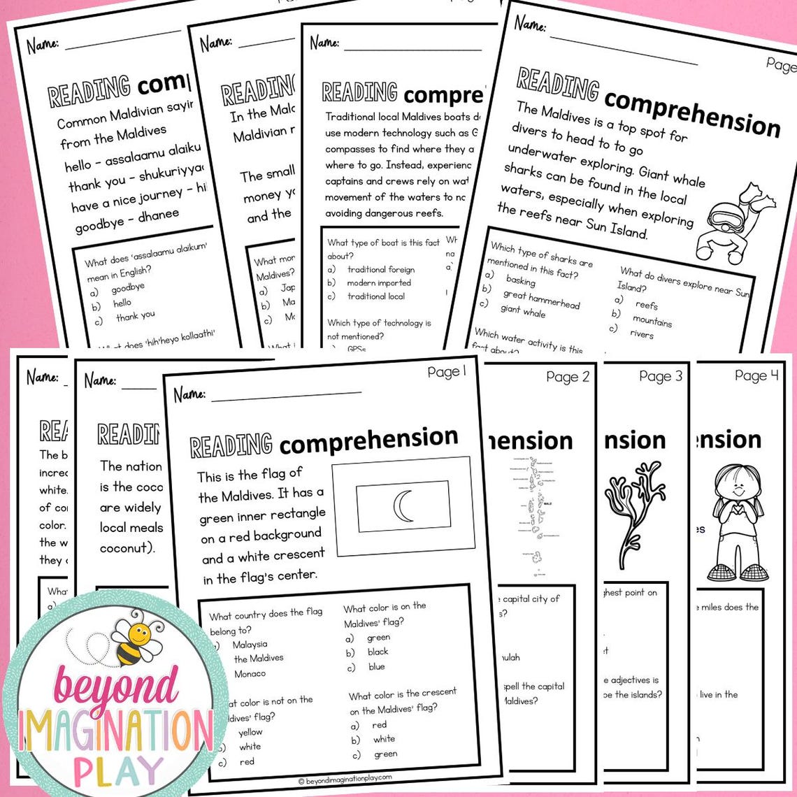 The Maldives Country Study Worksheets | Printable Geography Fun ...