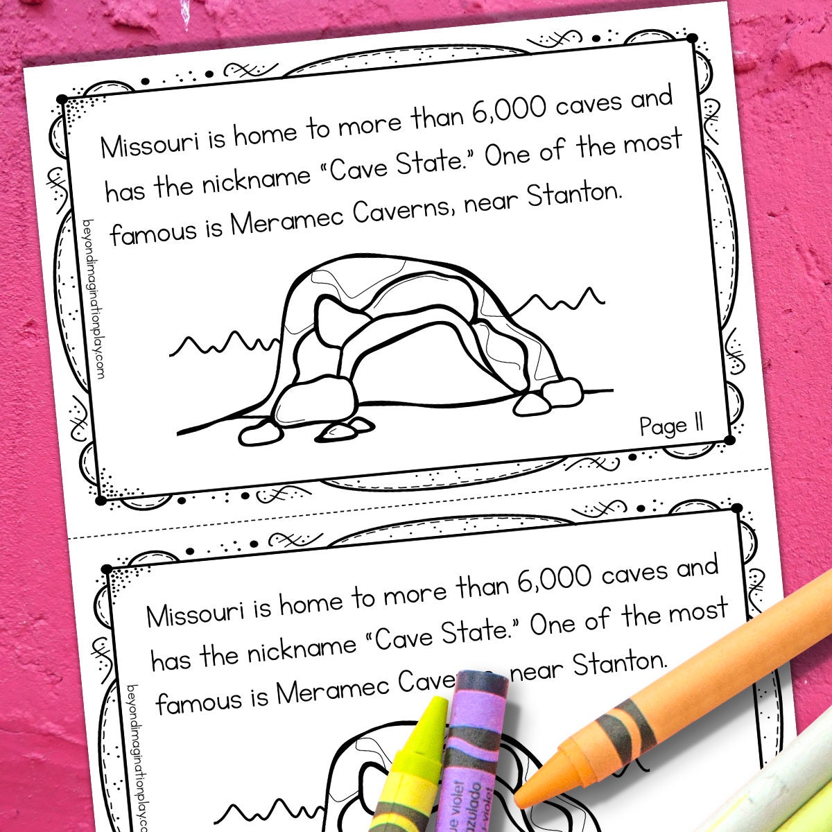 50 States Project | Missouri Facts Activities Worksheets Reading ...